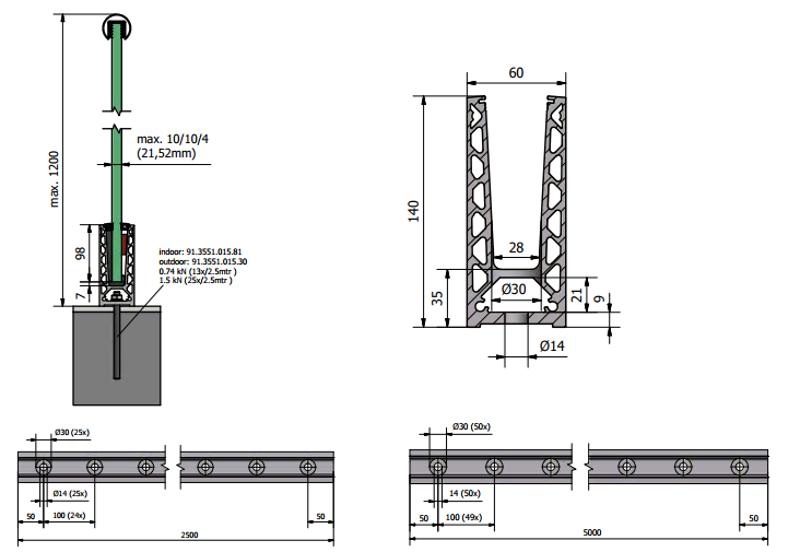 Onlevel TL 6020 frameless glazing channel – WPS Handrails